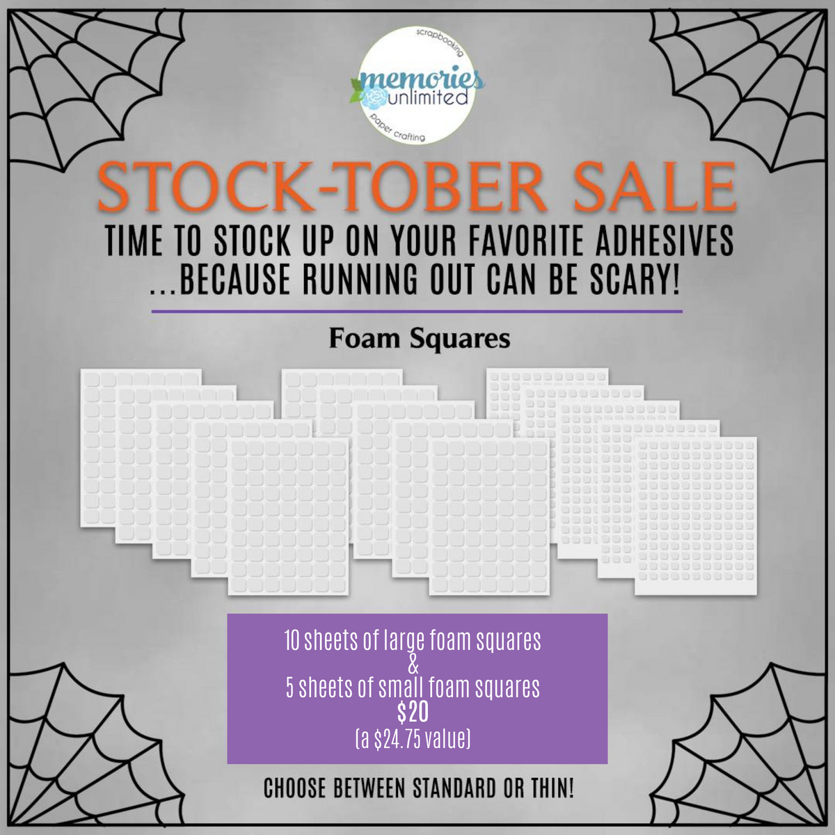 Foam Square Bundle - 10 Sheets Large & 5 Sheets Small – Memories Unlimited